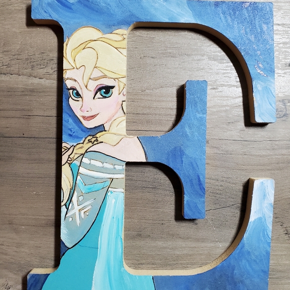 Disney | Accents | Hand Painted Elsa Frozen Letter Art | Poshmark